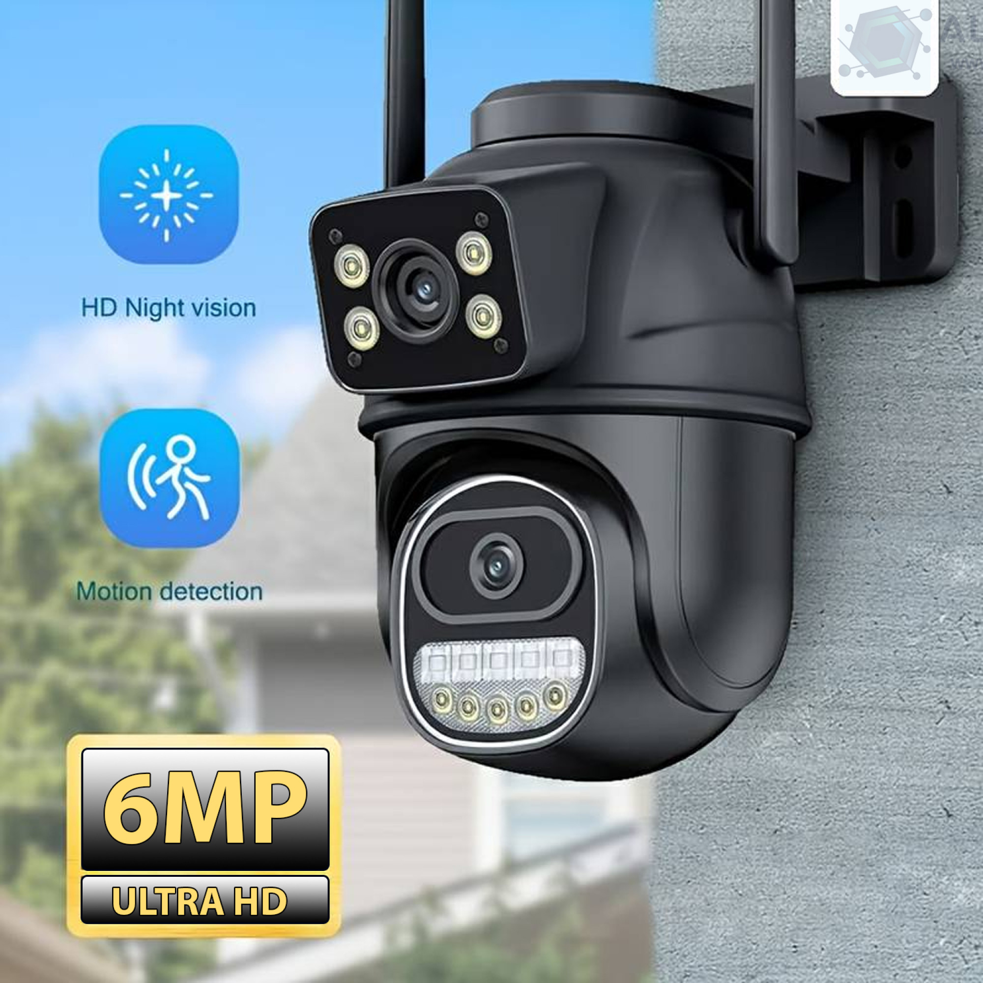 Wi-Fi IP камера SH600PDL с два обектива 6MPx, Colorview - ALFATECHNICS