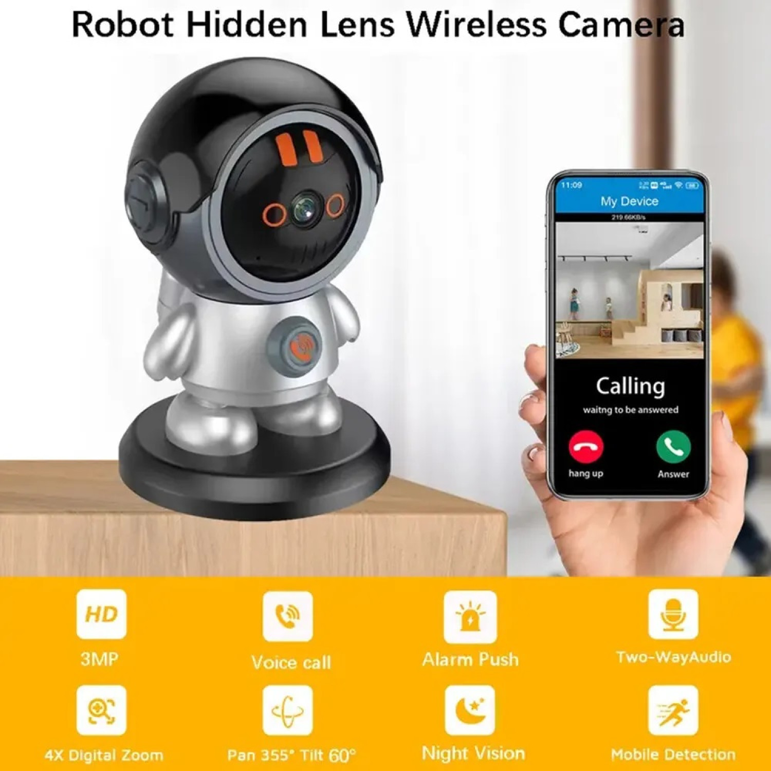 WiFi камера Robot 3MP - Security Camera - Бебефон - ALFATECHNICS