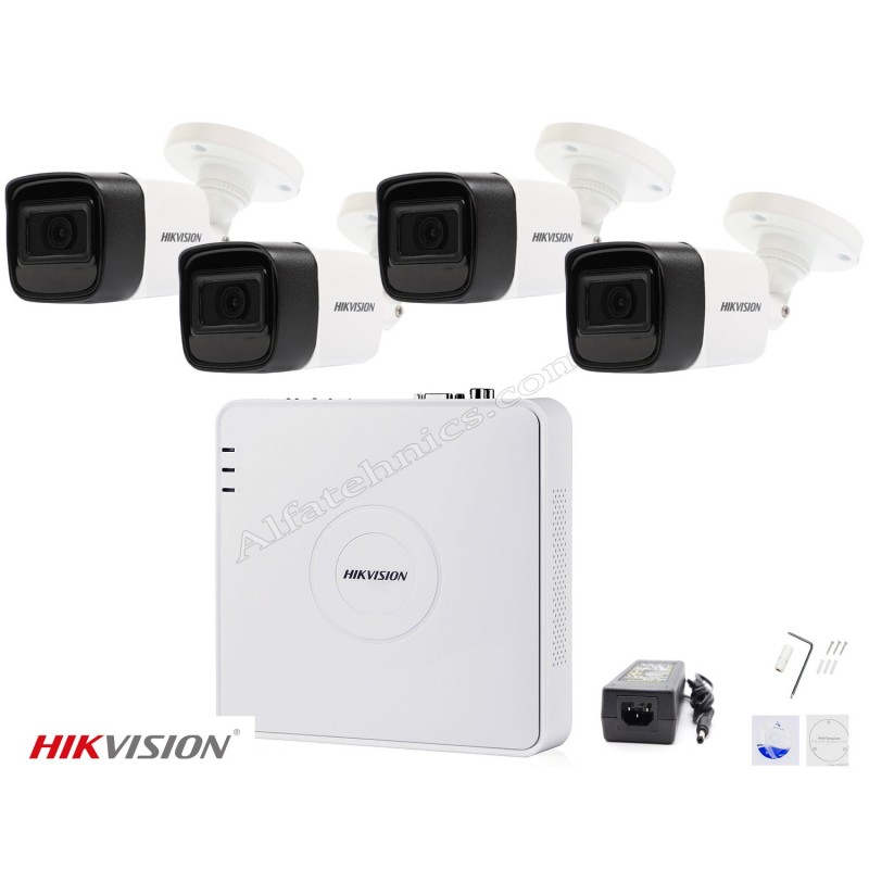 Hikvision TURBO HD, 2mpx, 4 камери и DVR Твърд Диск Без Твърд Диск